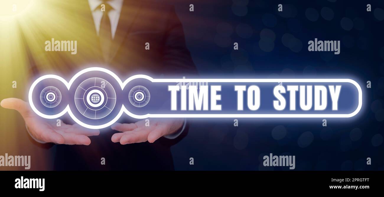 Conceptual caption Time To Study. Word Written on Exams ahead need ...