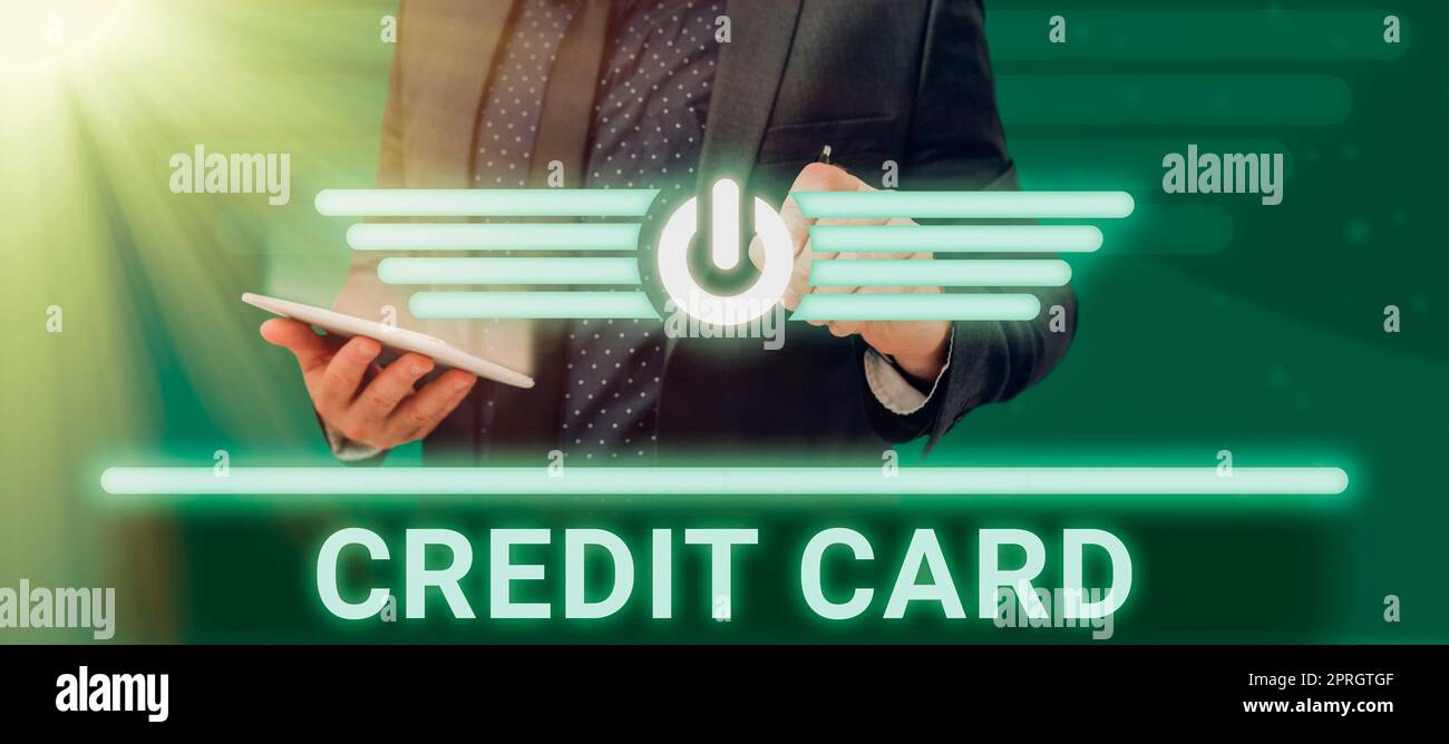 Sign displaying Credit Card, Business showcase an electronic and ...
