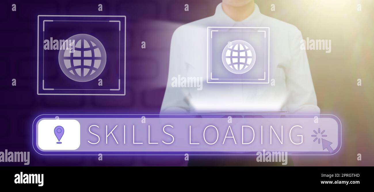 Inspiration showing sign Skills Loading, Business showcase points out the degree of difficulty ...