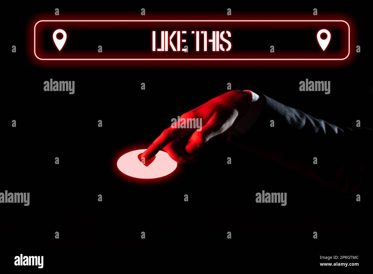 Sign displaying Like This, Word Written on An action refering to ...