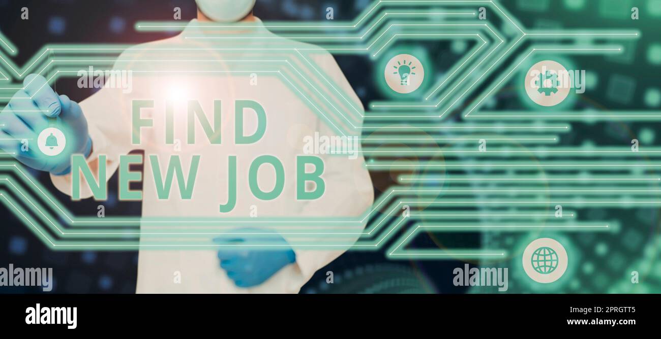 Text showing inspiration Find New Job. Word Written on Searching for ...