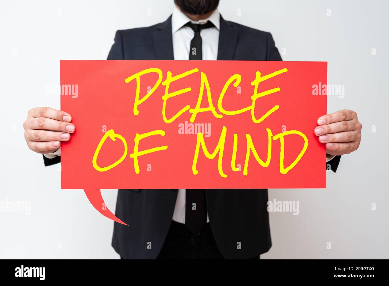 Text caption presenting Peace Of Mind. Word for To be peaceful happy ...