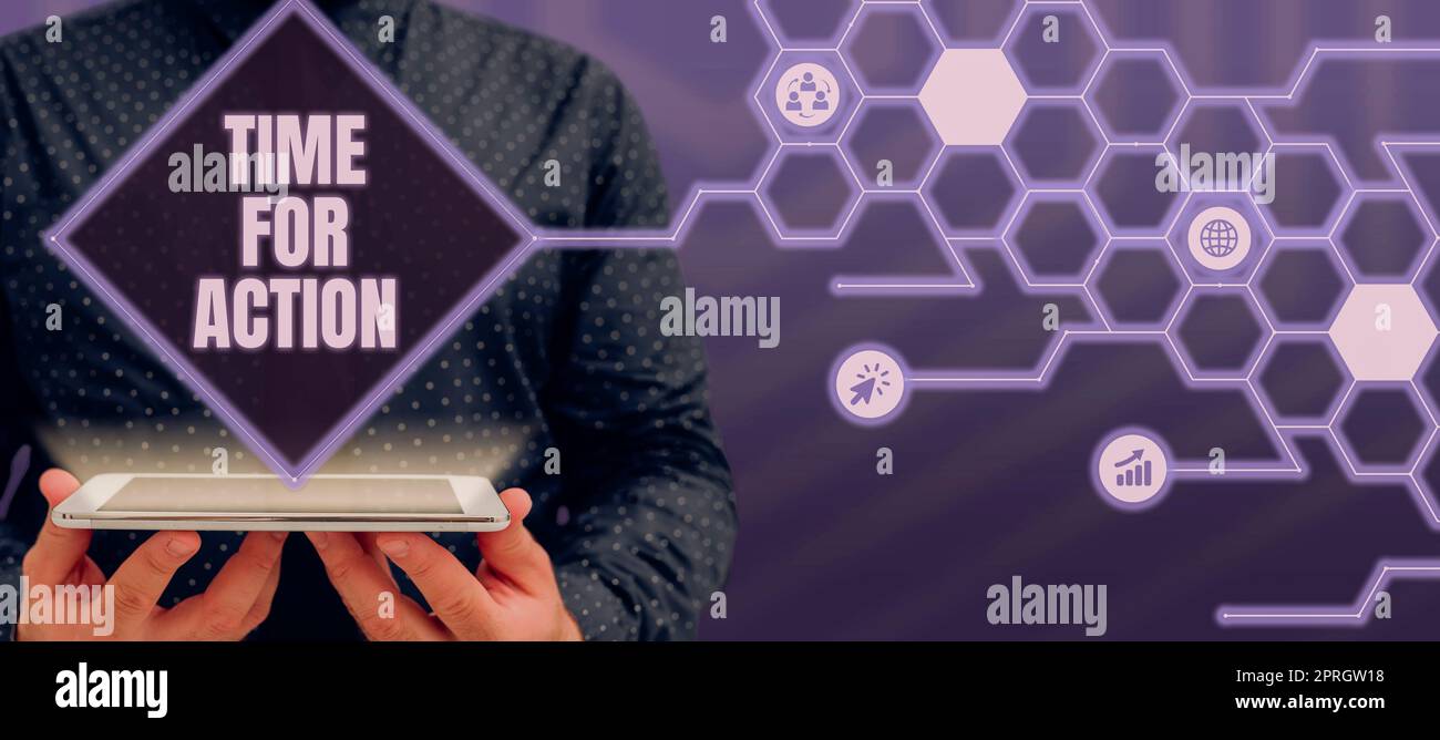 Handwriting text Time For Action. Internet Concept Getting ready to ...