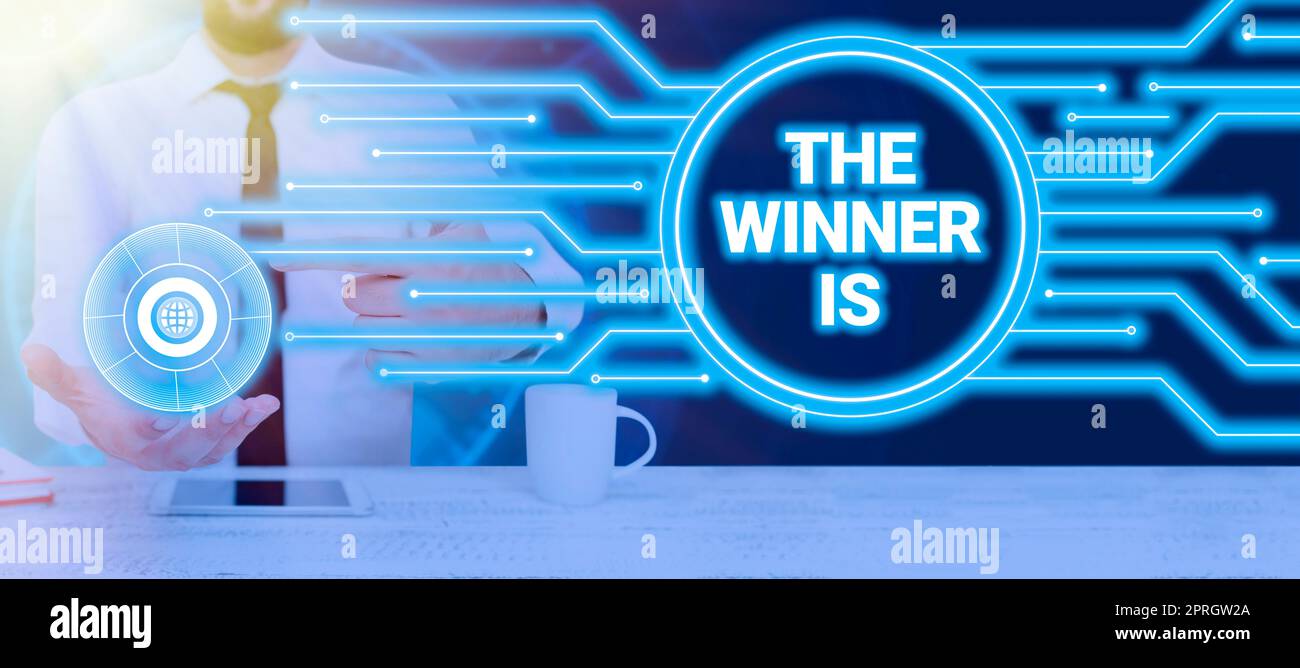 Text showing inspiration the winner is. Concept meaning Engine Motor ...