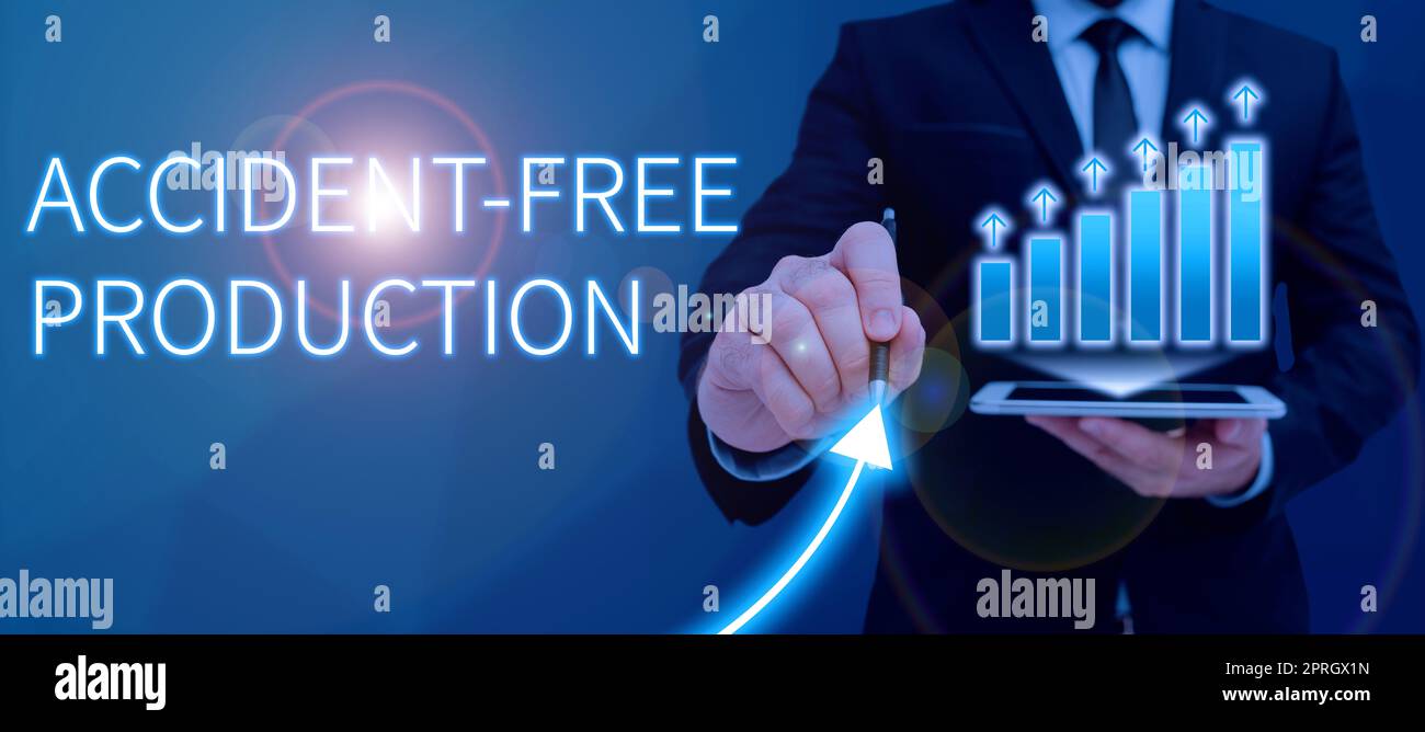 Text sign showing Accident Free Production. Concept meaning ...