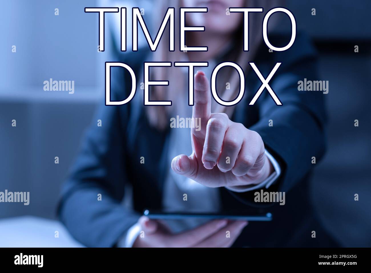 Hand writing sign Time To Detox. Business overview Moment for Diet ...