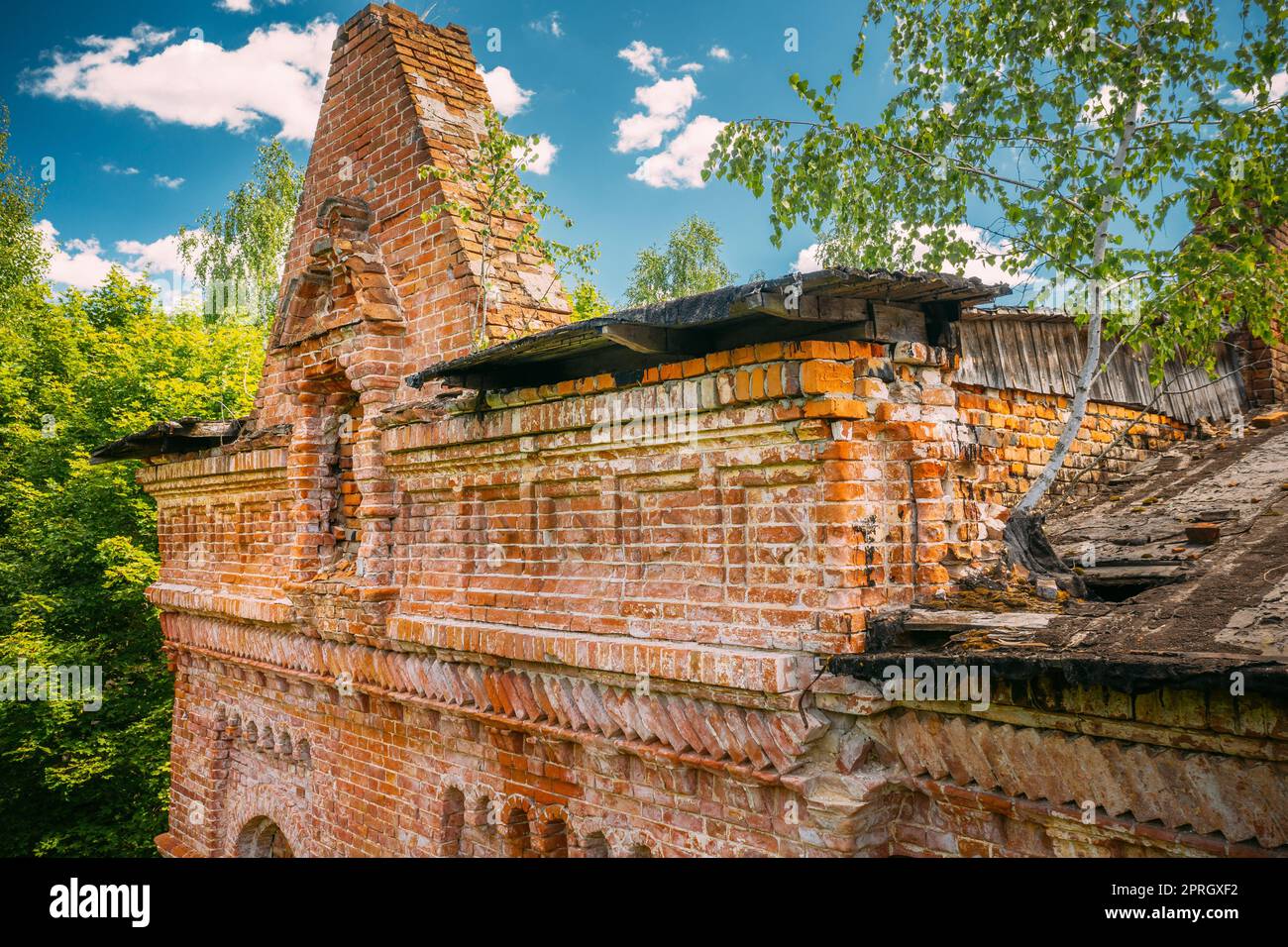 Dziemjanki, Gomel Region, Belarus. Elevated View Of Abandoned ...