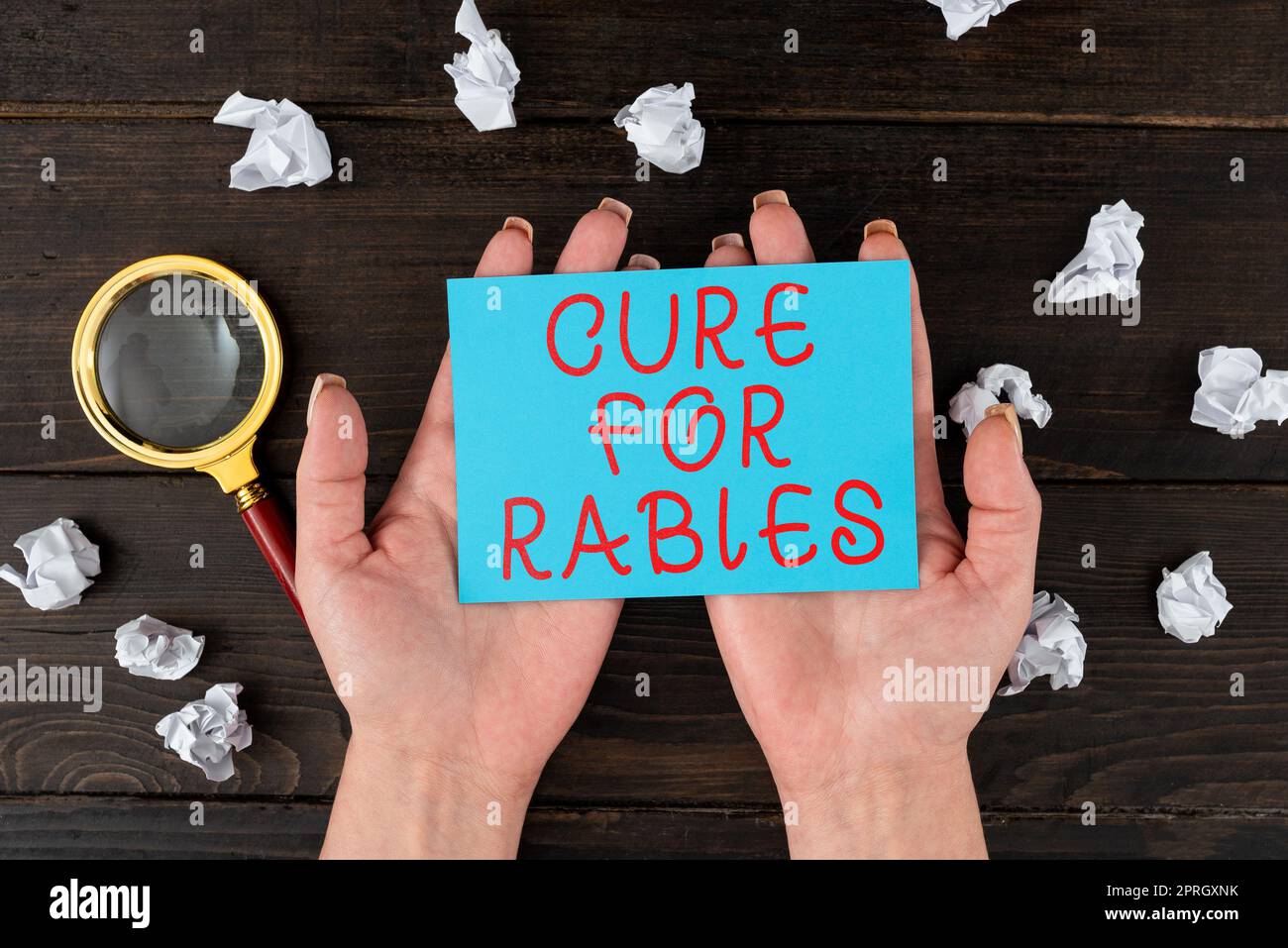 Text sign showing Cure For Rabies. Business overview Vaccination ...