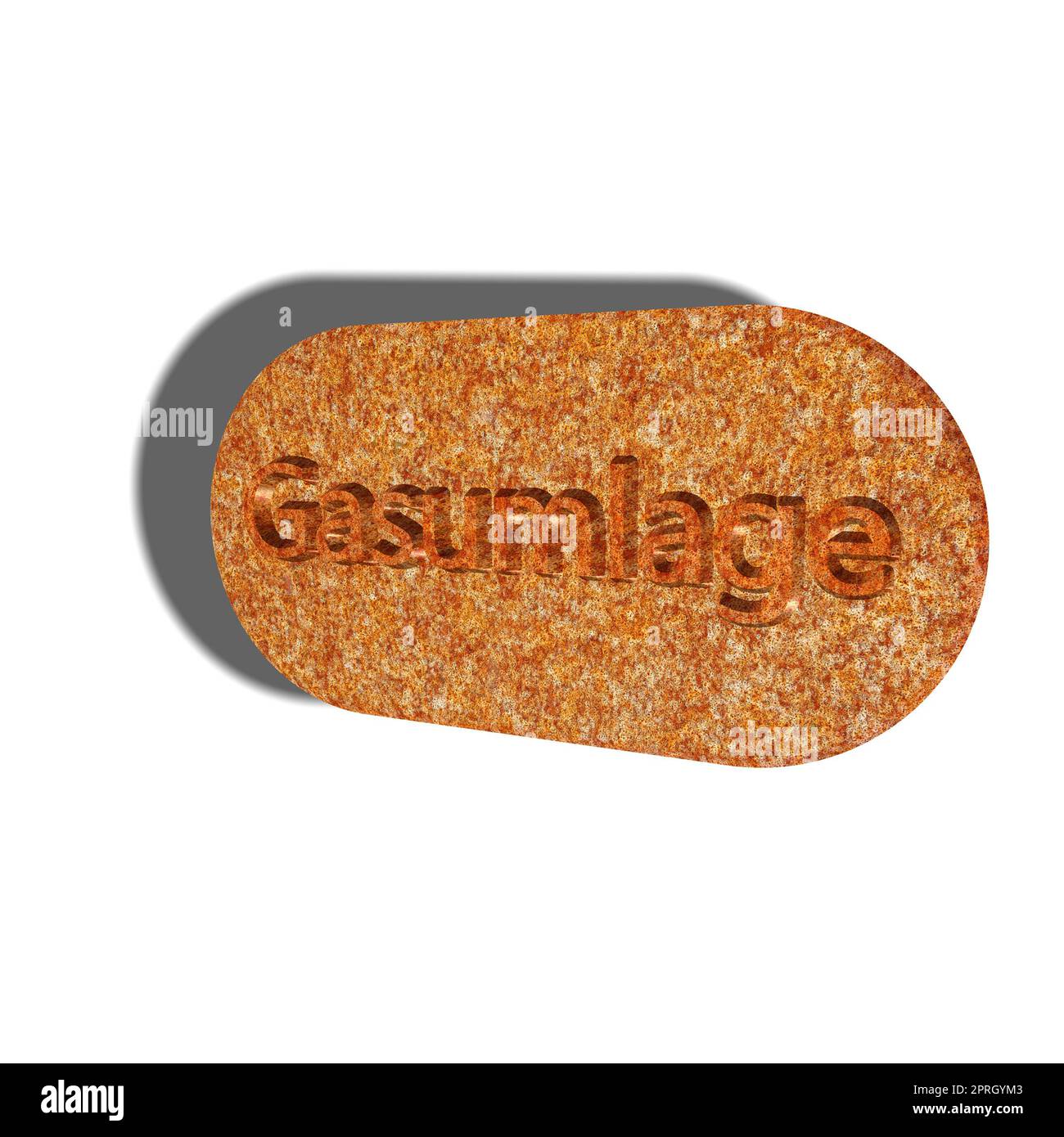"Gasumlage" = "Gas allocation" - word, lettering or text as a 3D ...
