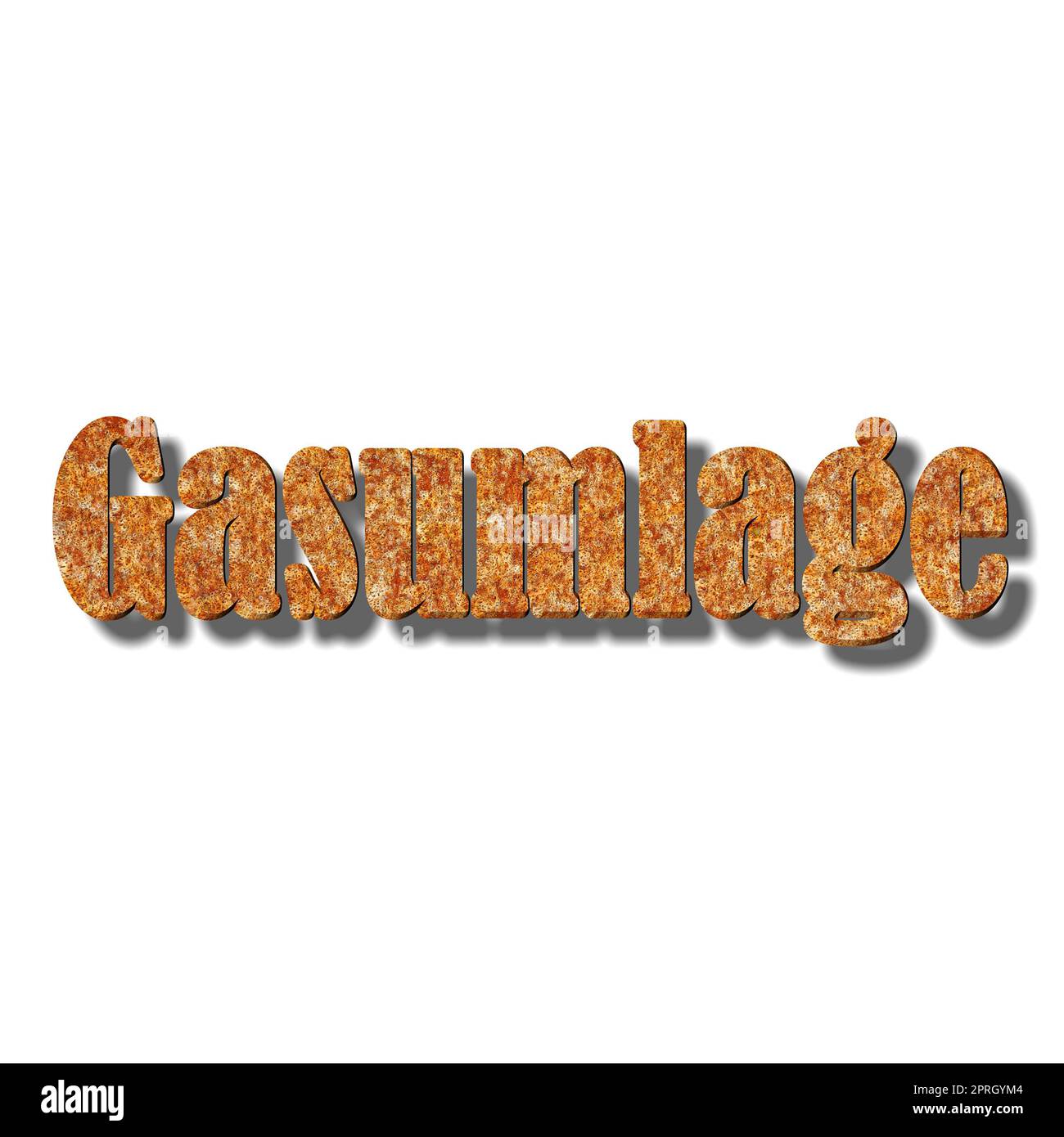 "Gasumlage" = "Gas allocation" - word, lettering or text as a 3D ...