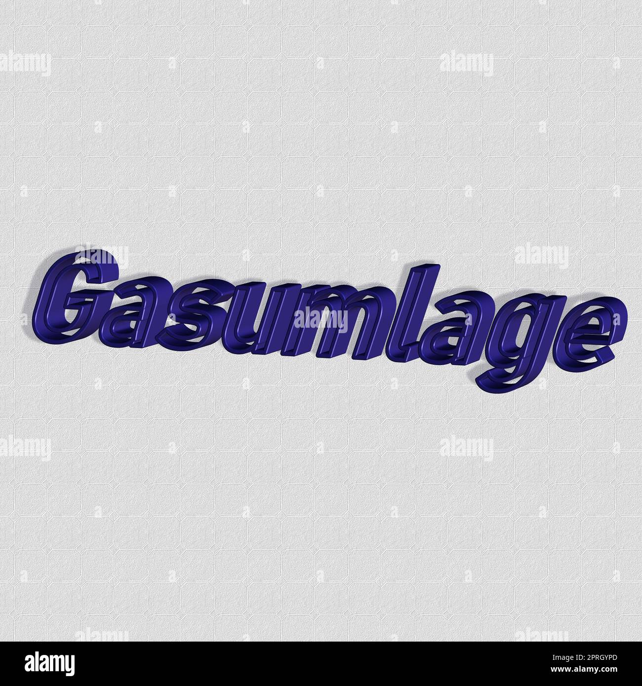 "Gasumlage" = "Gas allocation" - word, lettering or text as a 3D ...