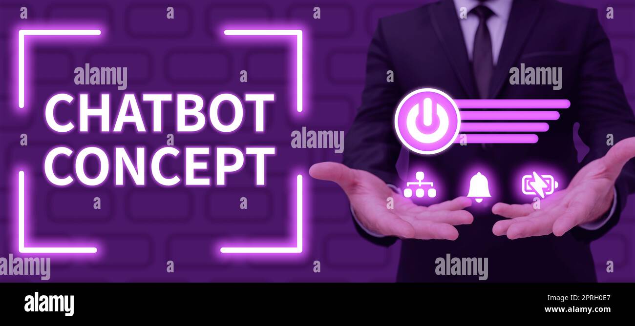 Text Caption Presenting Chatbot Concept Business Showcase Virtual Assistant Artificial