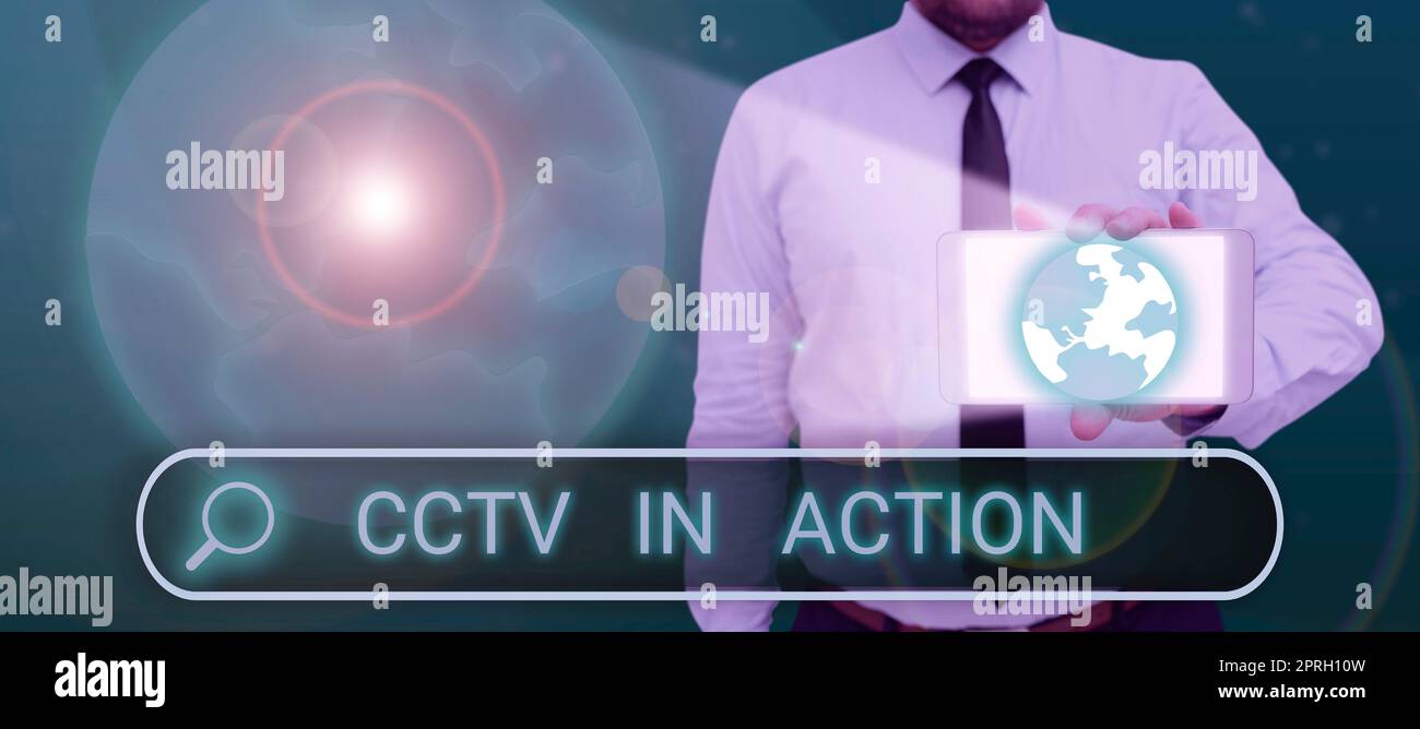 Hand writing sign Cctv In Action. Business concept Selfcontained ...