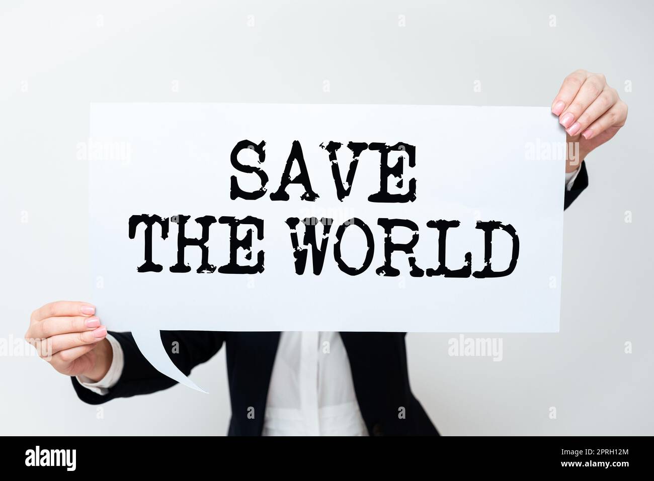 Writing displaying text Save The WorldProtect the environment and the ...