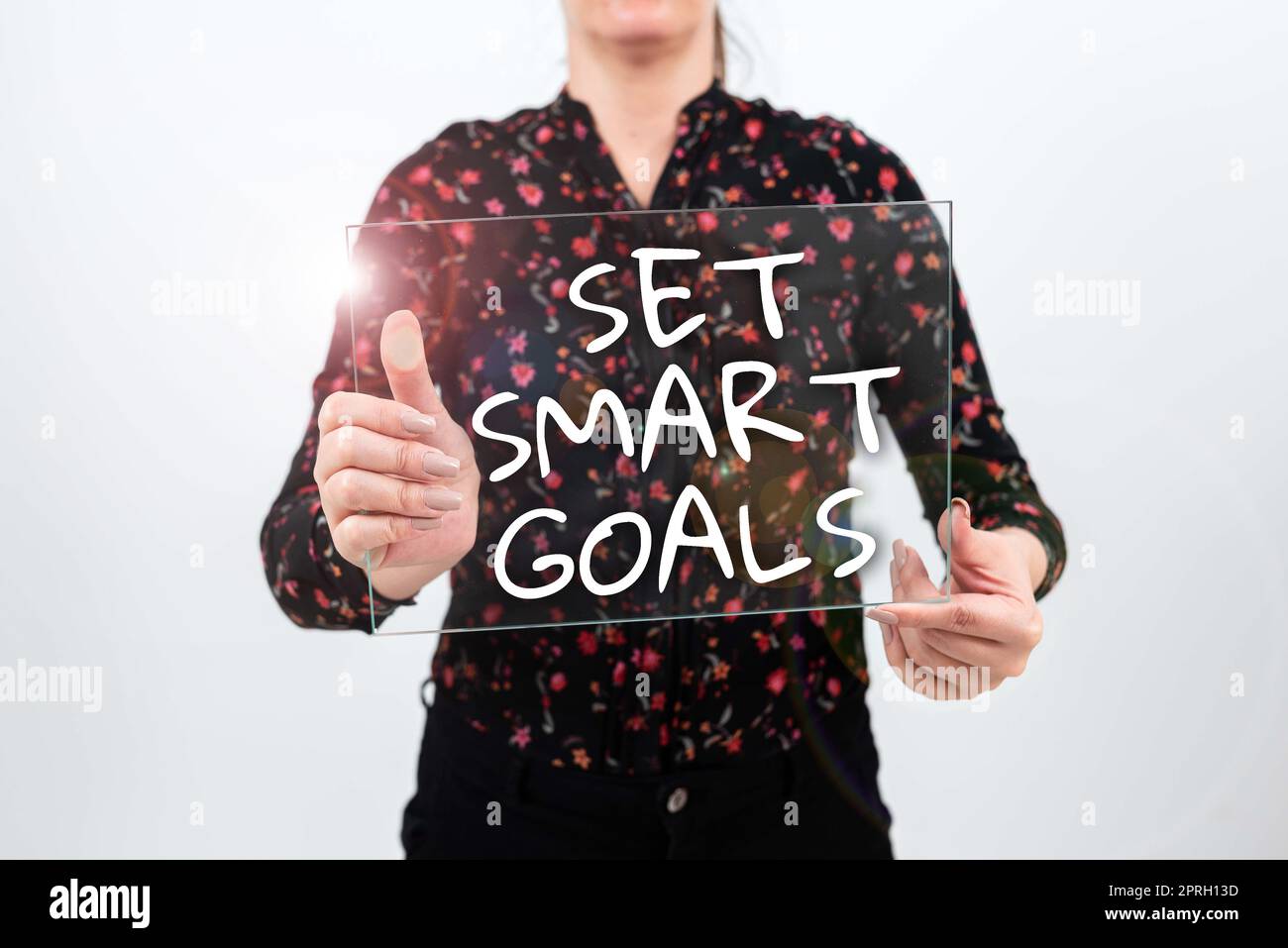 Hand writing sign Set Smart Goals. Business showcase Establish ...