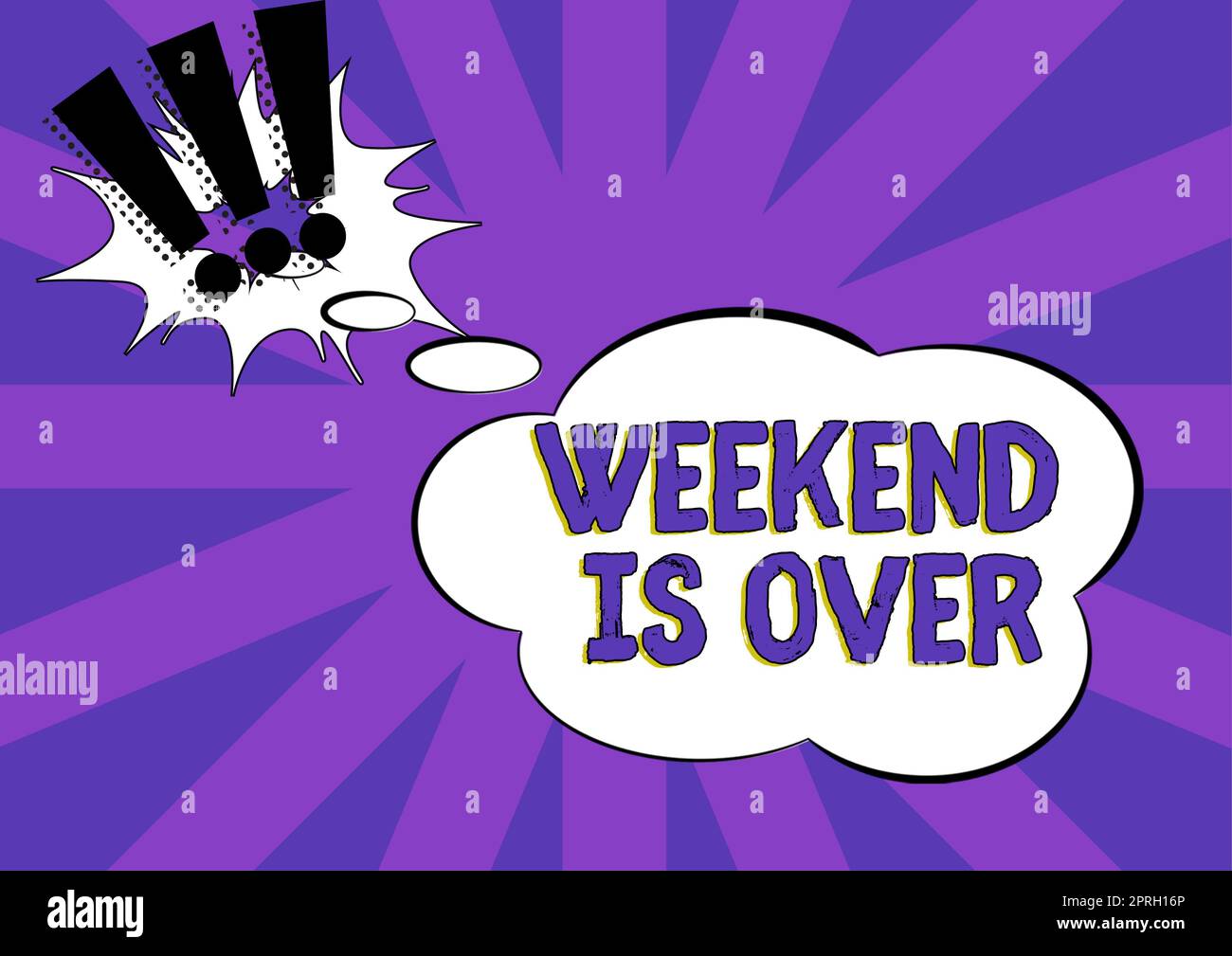 Hand writing sign Weekend Is Over, Word for Time for relax has ended ...