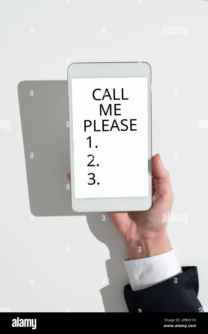 Handwriting text Call Me Please. Concept meaning Asking for ...
