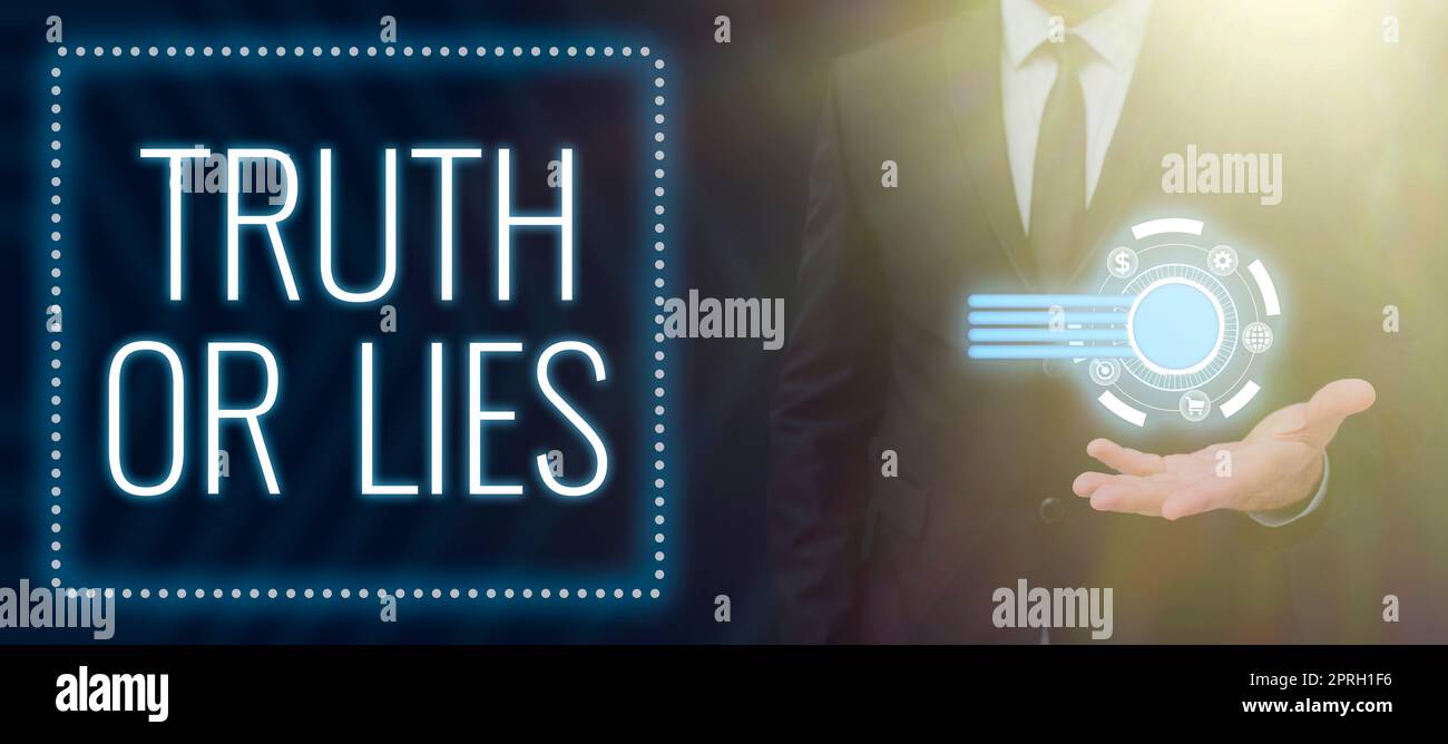 Hand writing sign Truth Or Lies. Business concept Decide between a fact ...