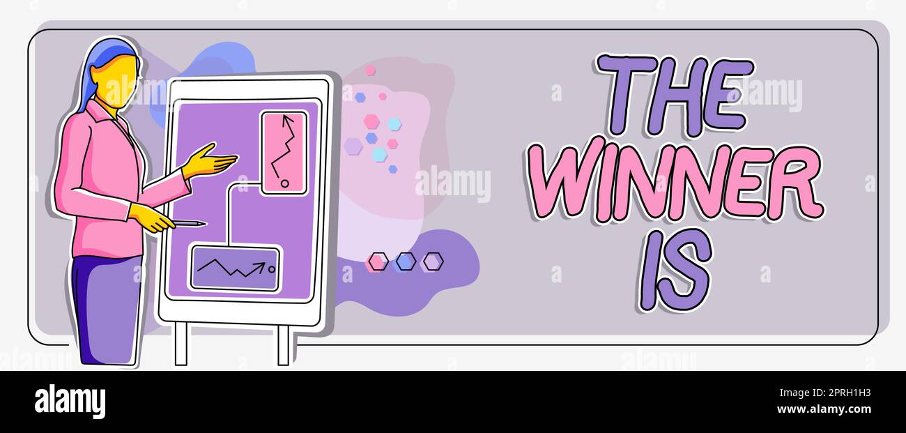 Text sign showing The Winner Is..., Business overview Announcing who ...