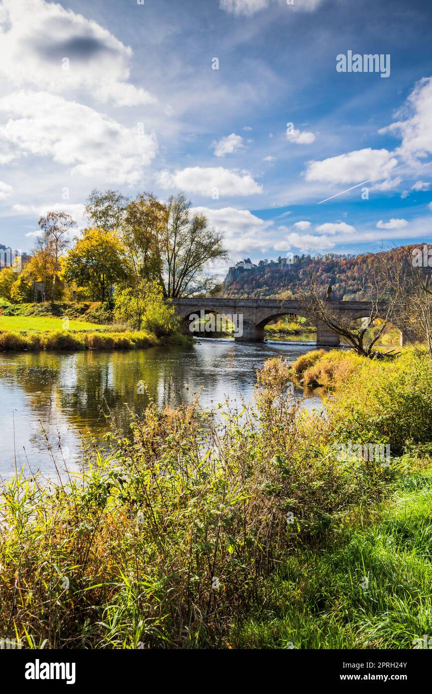 Danube in the Upper Danube Nature Park, Swabian Alb, Baden-Wuerttemberg ...
