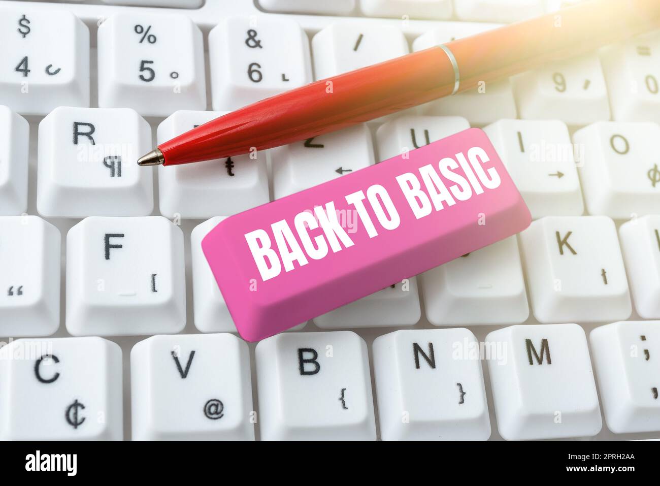 Hand writing sign Back To Basic. Business concept Return simple things ...