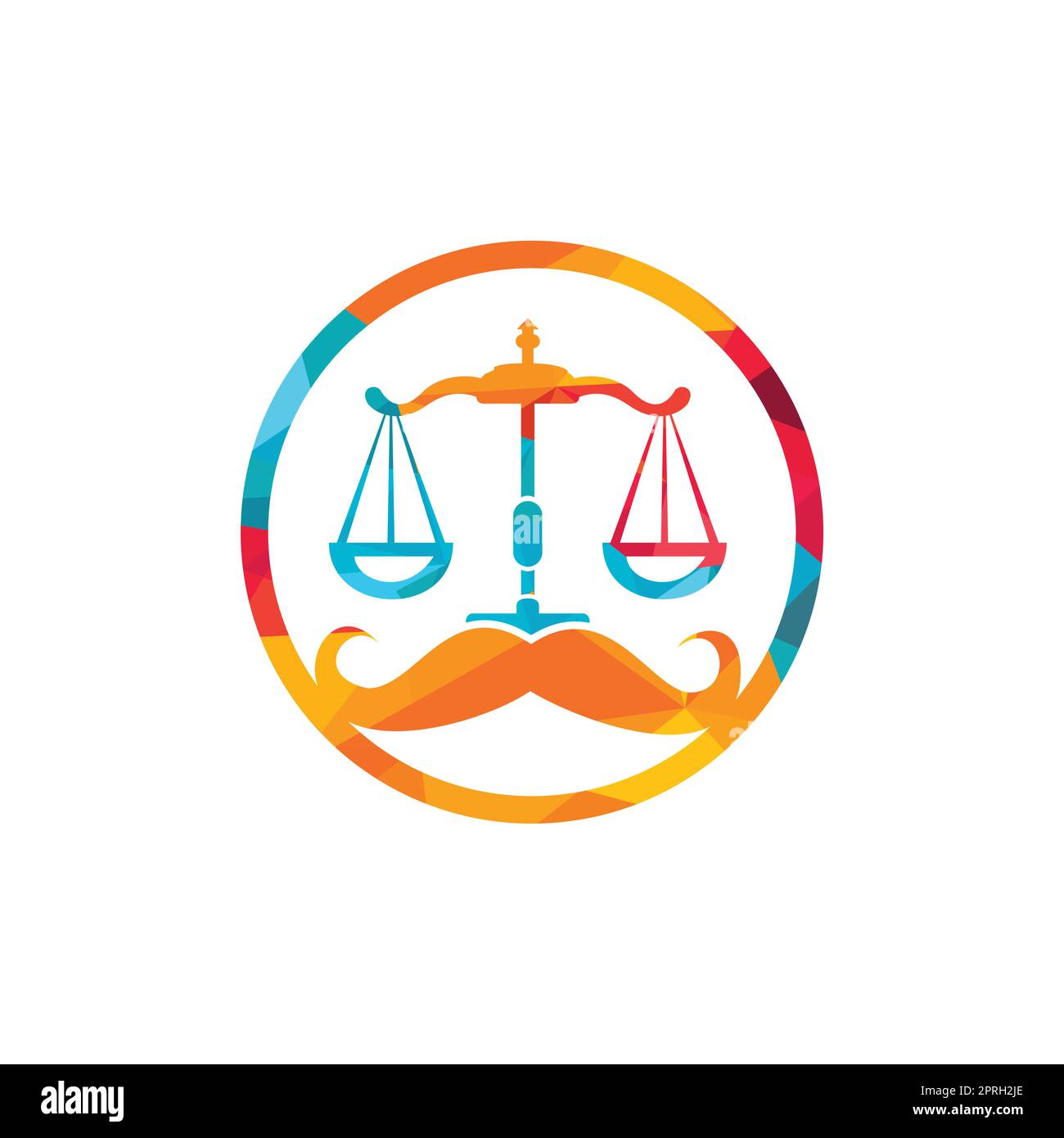 Strong law vector logo design concept. Scale and mustache icon vector ...