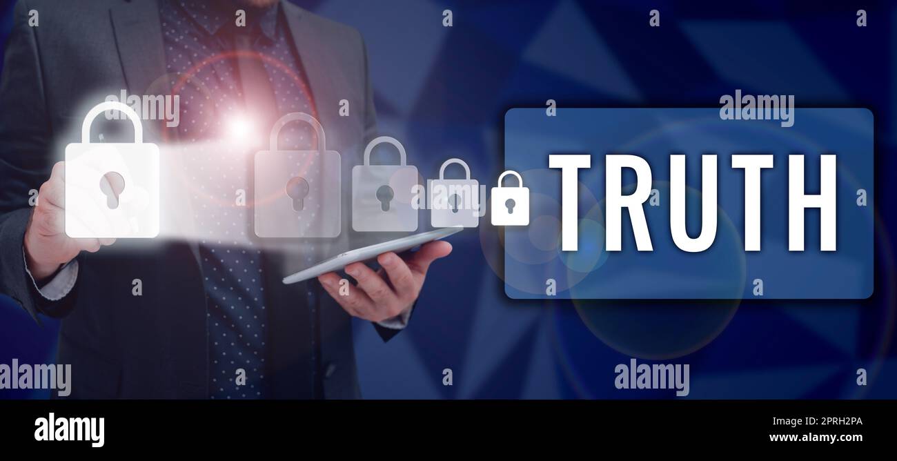 Writing displaying text Truth, Word Written on used to mean being in ...