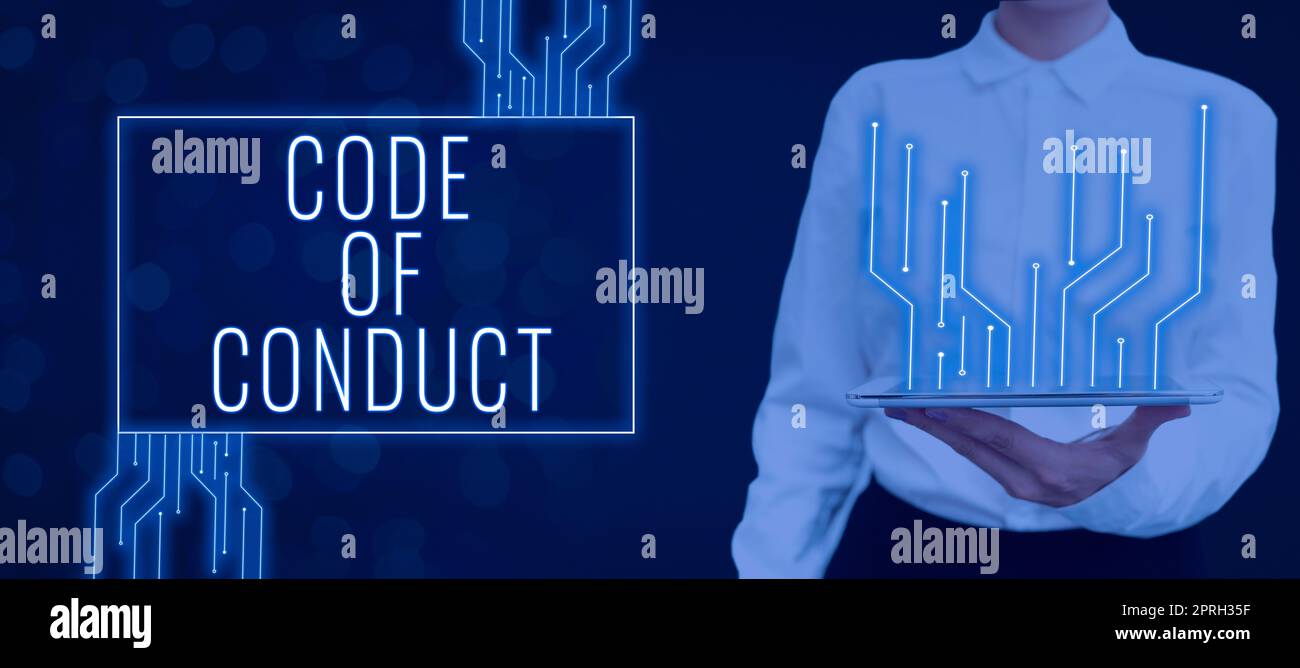 Conceptual caption Code Of Conduct, Word Written on set of principles ... Conceptual caption Code Of Conduct, Word Written on set of principles ...