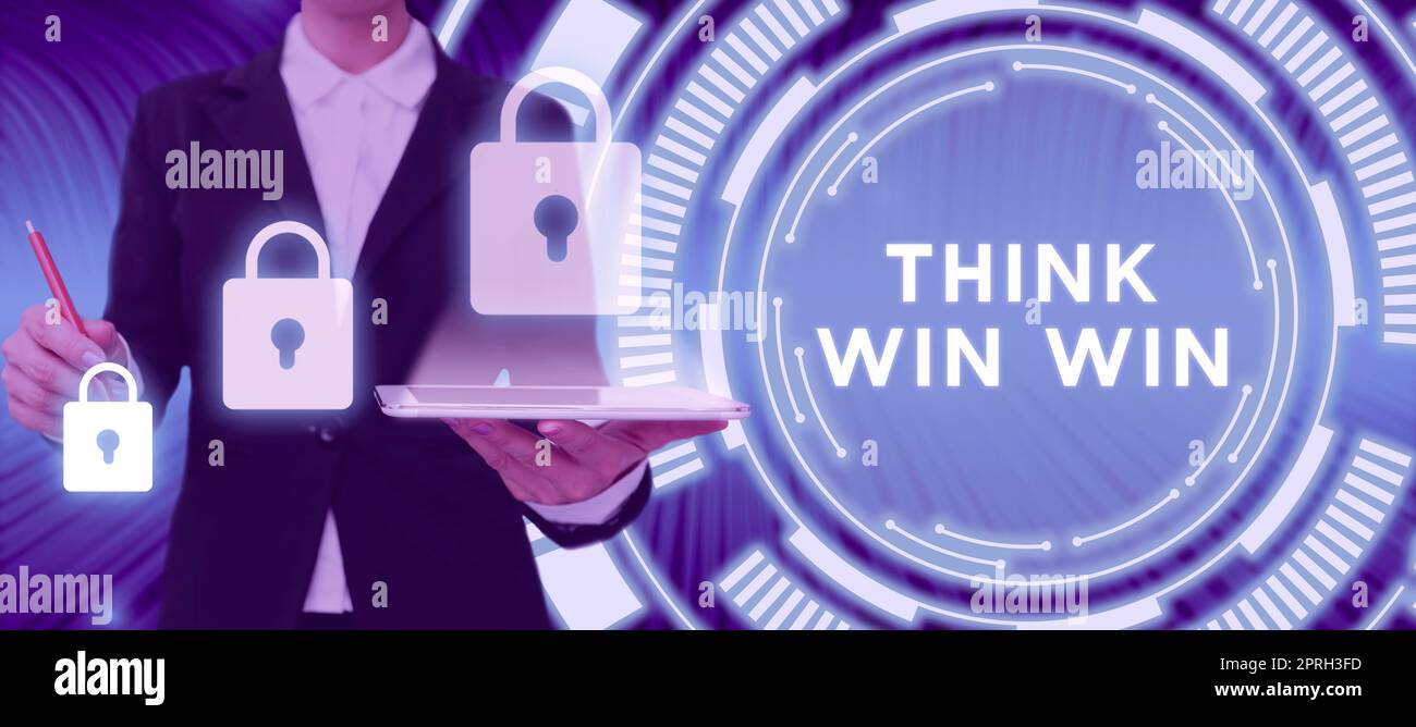 Text showing inspiration Think Win Win, Word for Request for ...