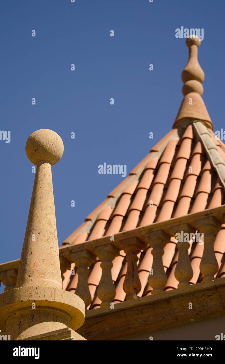 Decorative pinnacles in the roof of a building Stock Photo - Alamy