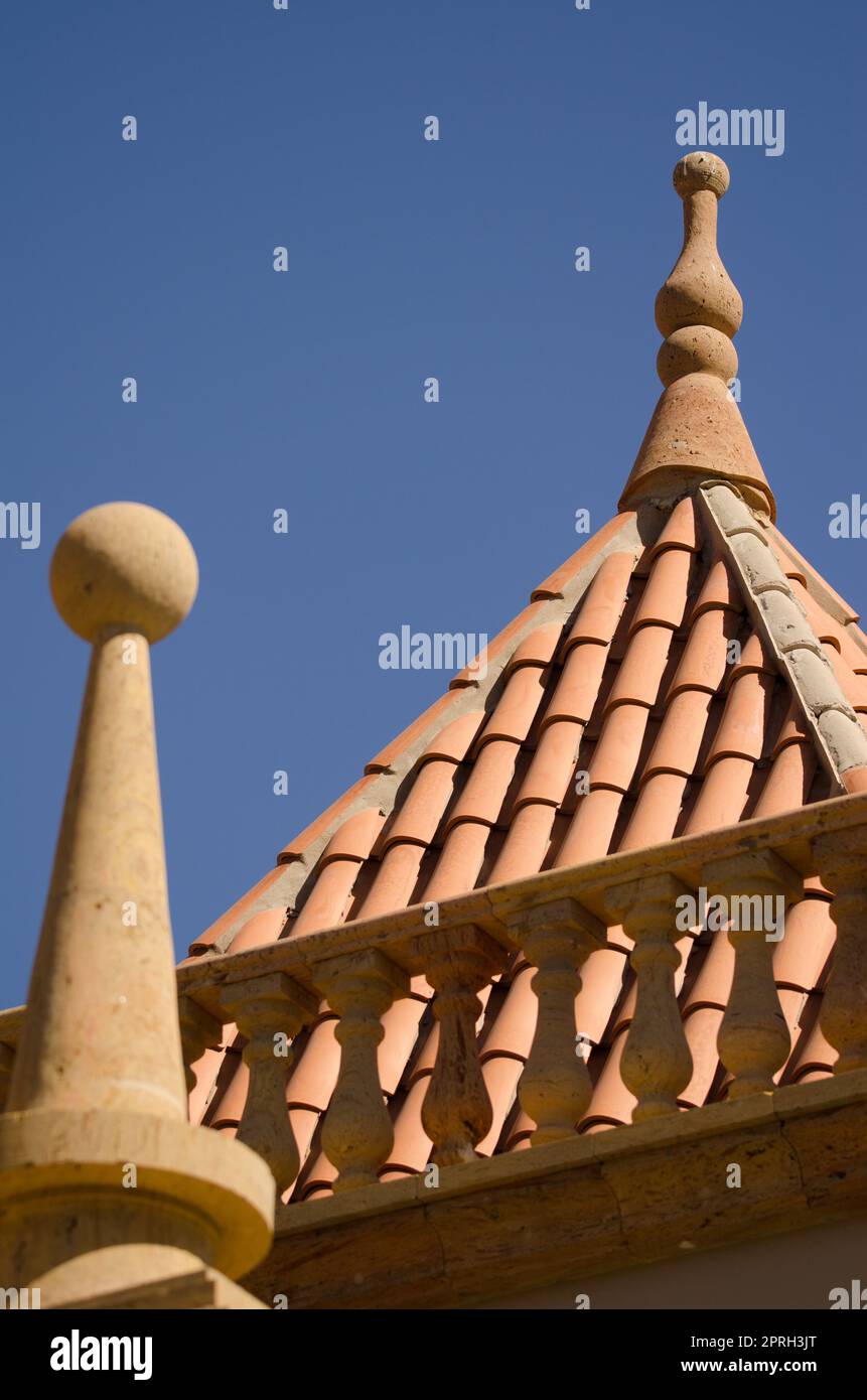 Decorative pinnacles in the roof of a building Stock Photo - Alamy