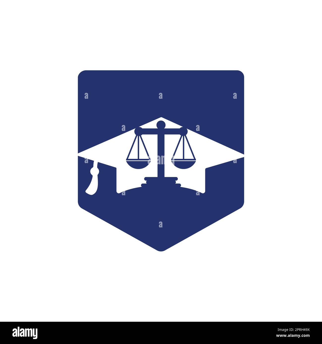 Law scale with graduation cap icon logo design. Law education vector ...