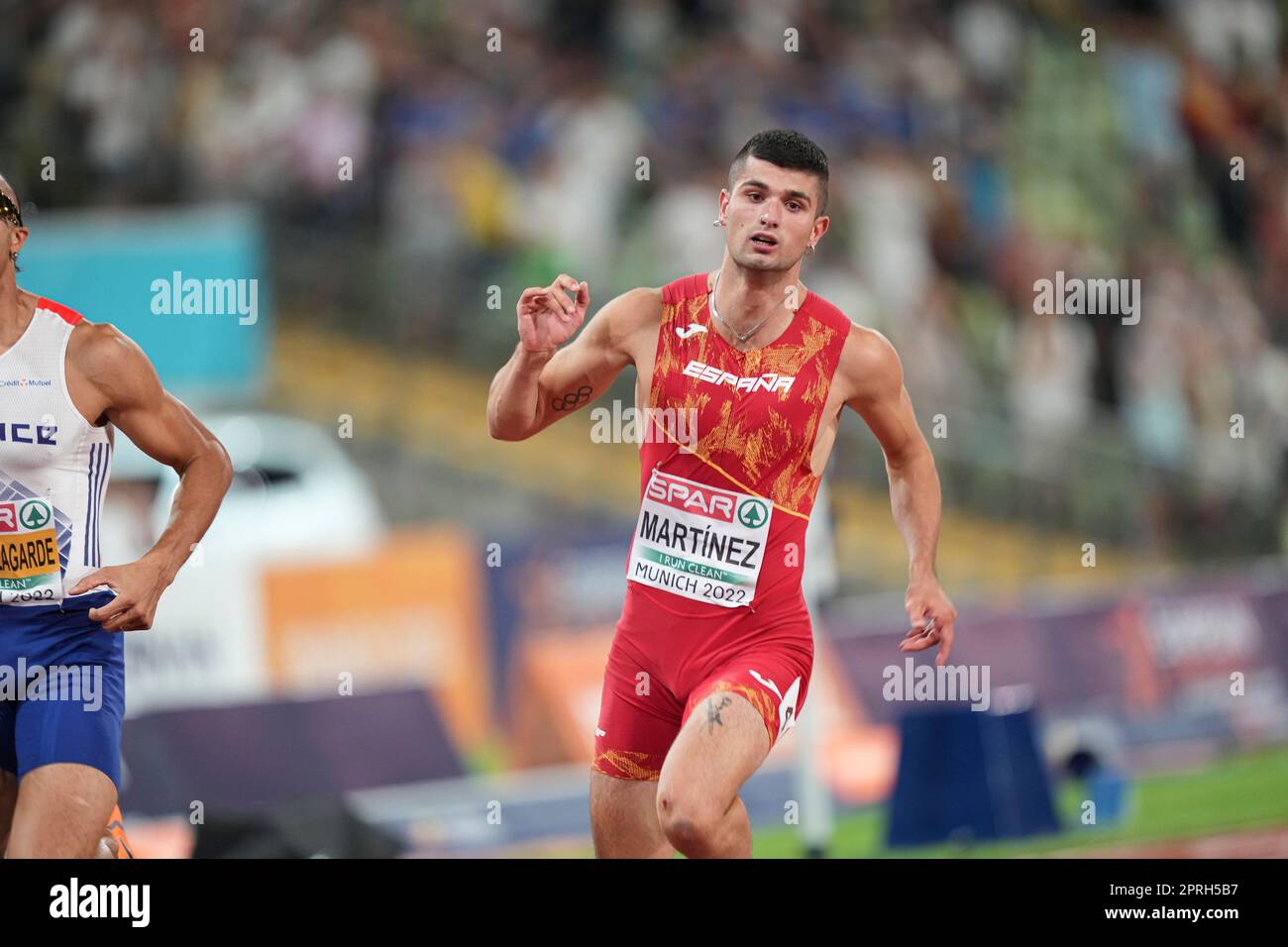Asier Martínez in the 110m hurdles final of the 2022 European Athletics ...