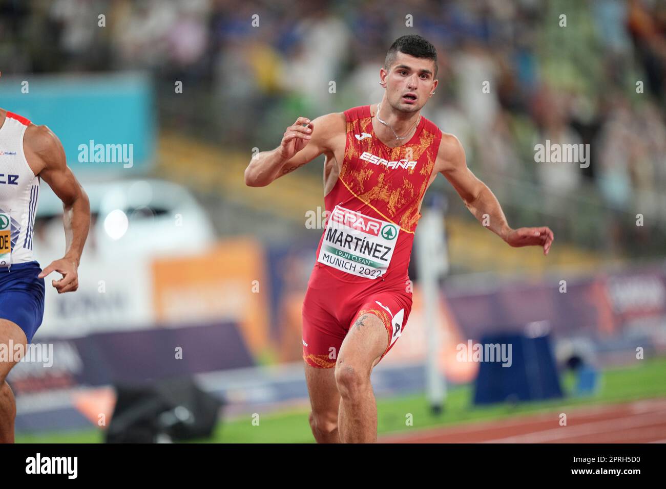 Asier Martínez in the 110m hurdles final of the 2022 European Athletics ...