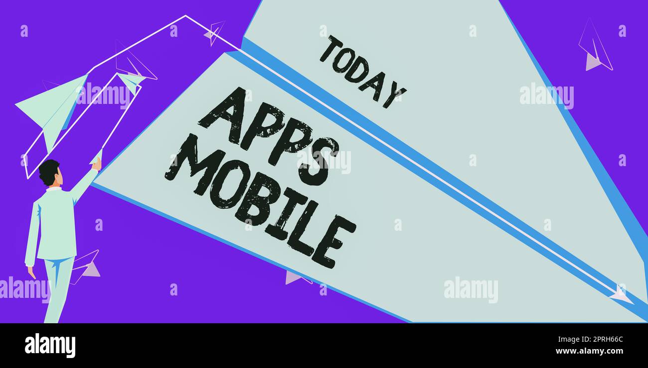 Hand writing sign Apps Mobile, Business idea computer program designed ...