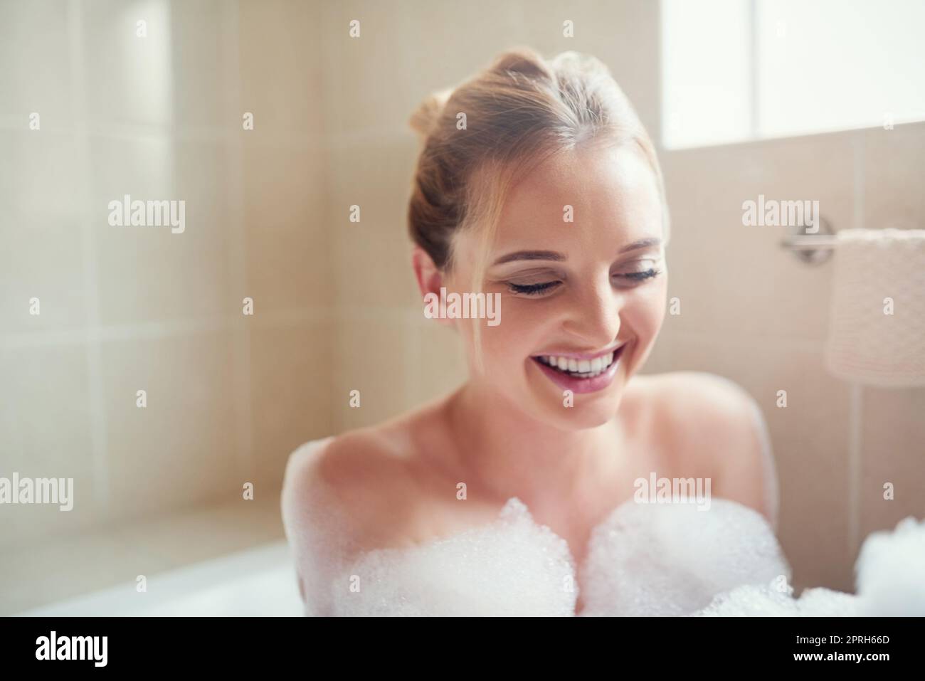 Bubbles Baths Can Be As Luxurious As Going To The Spa An Attractive Young Woman Relaxing In The