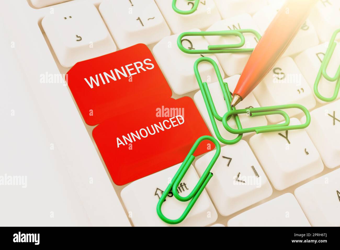 Writing displaying text Winners AnnouncedAnnouncing who won the contest ...