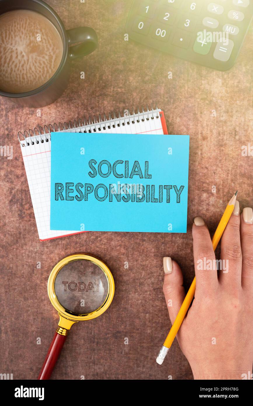 Conceptual display Social Responsibility, Word for Obligation for the ...