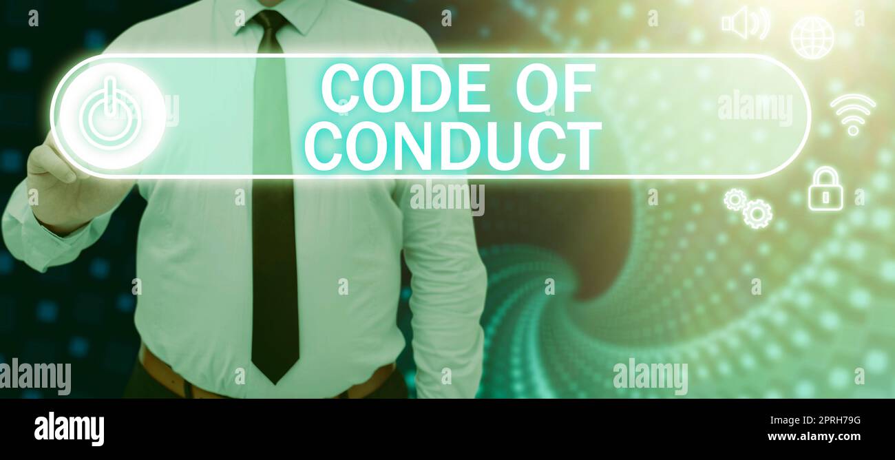 Conceptual caption Lead By Example, Word Written on Ethics rules moral ...