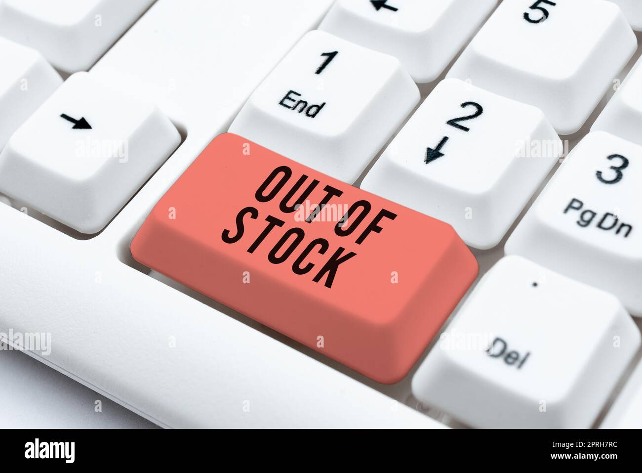 Sign displaying Out Of Stock, Word Written on Not available anymore ...