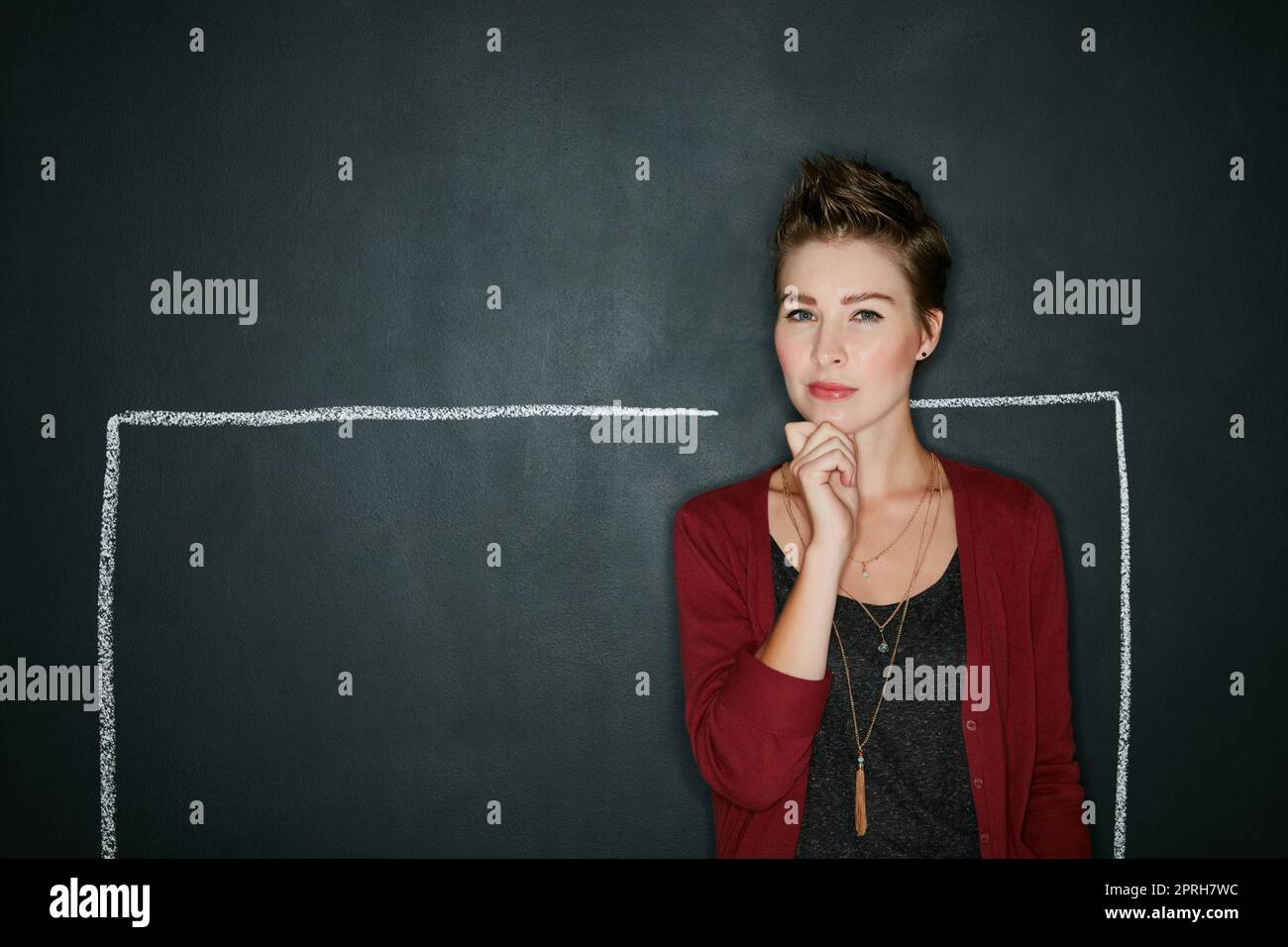 I dont fit in any boxes. Studio shot of a thoughtful young woman posing ...