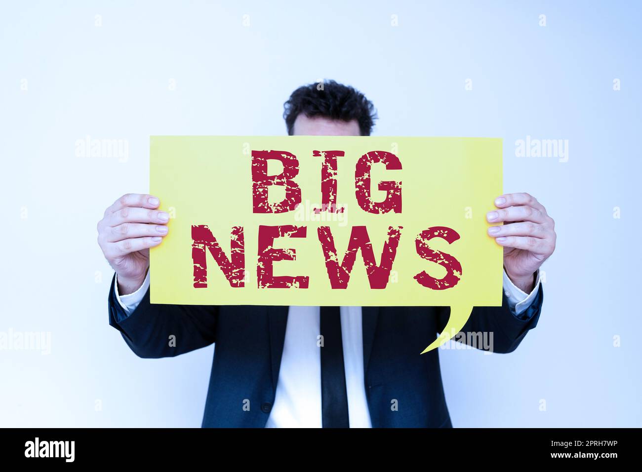 Conceptual caption Big News, Business idea knowing actions no one heard ...