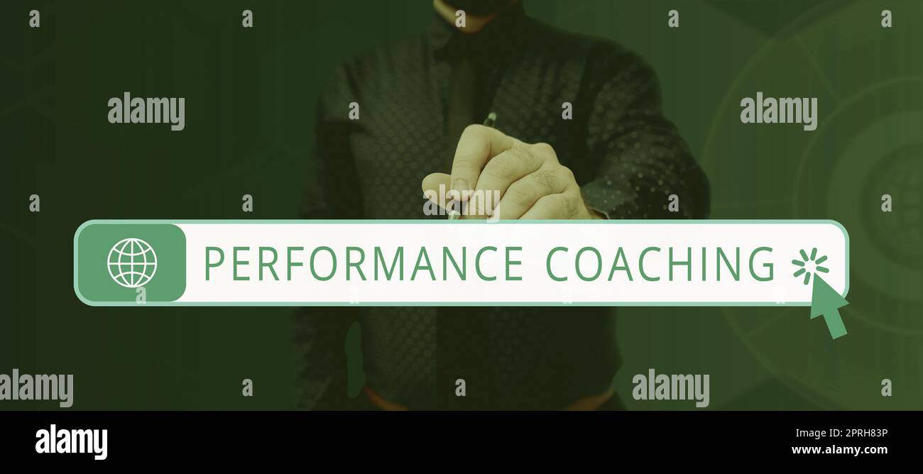 Sign displaying Performance Coaching, Business showcase Facilitate the ...
