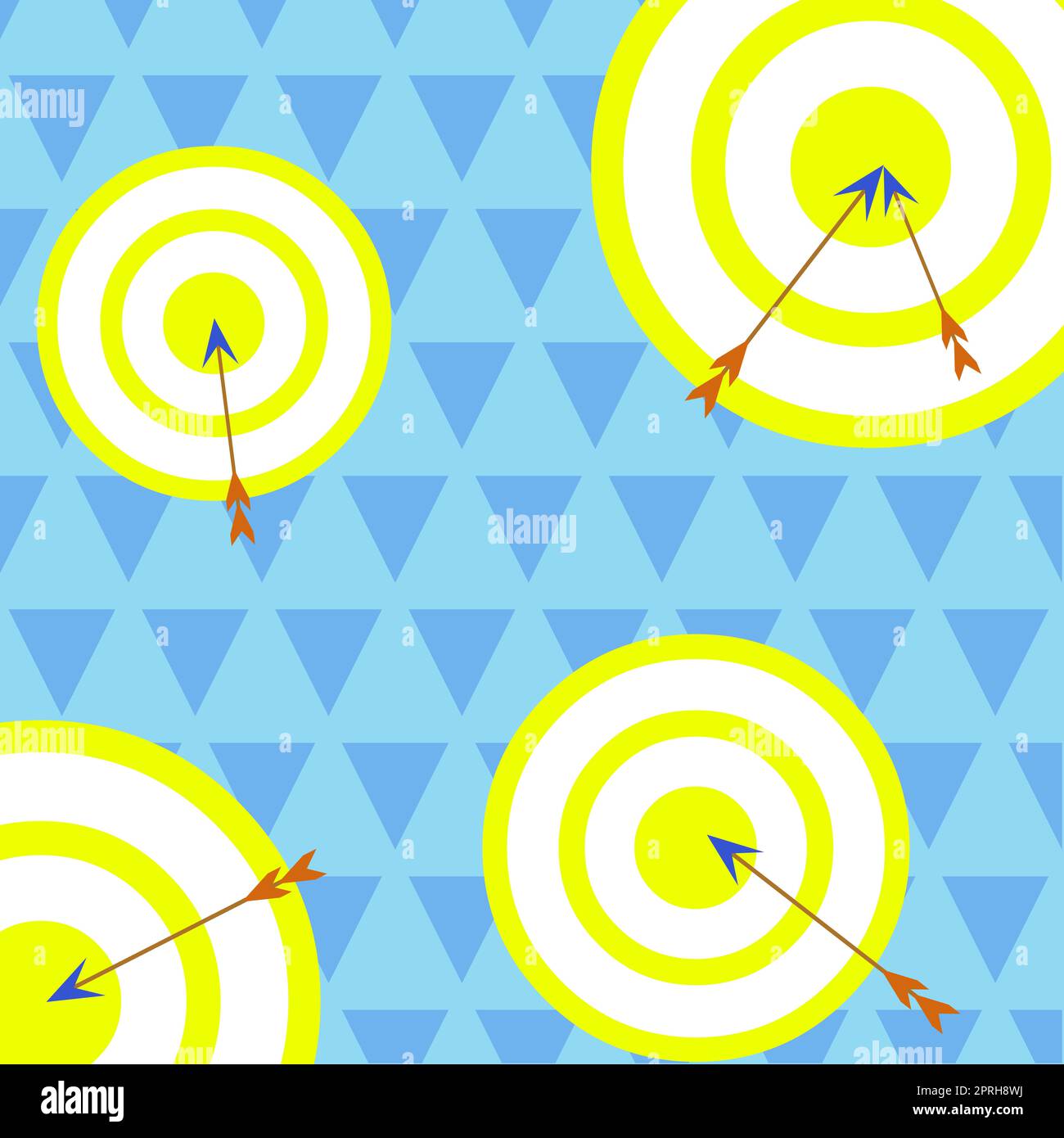 Arrow and round target inside asymmetrical shaped object multicolour ...