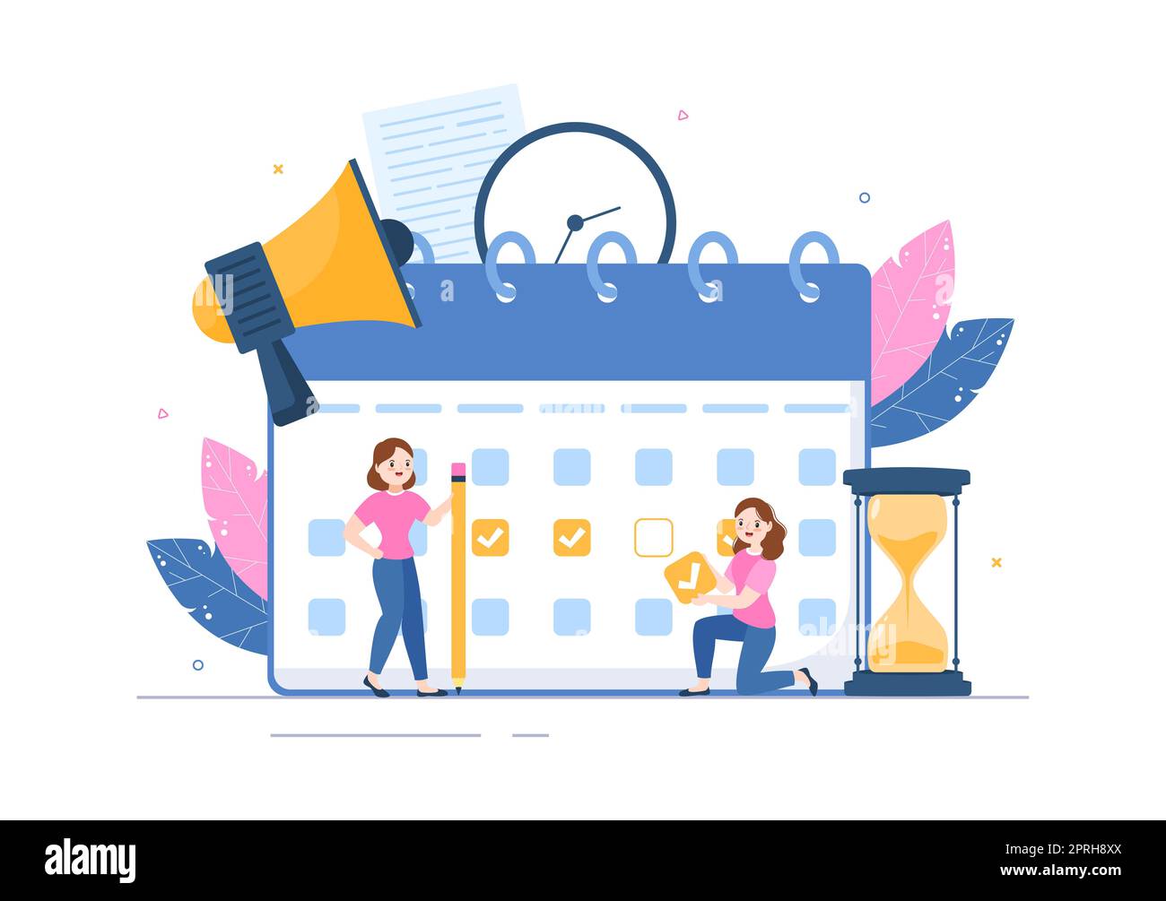 Event Planner Template Hand Drawn Cartoon Flat Illustration with ...