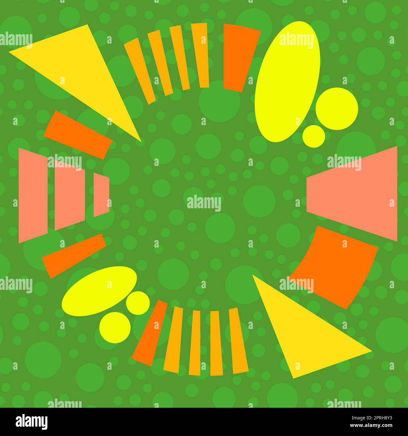 Asymmetrical uneven shaped format pattern object outline multicolour ...