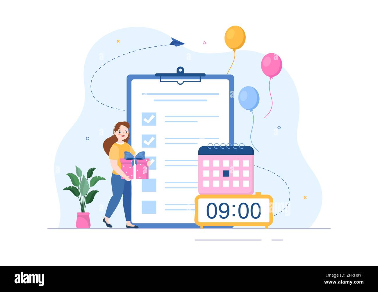 Event Planner Template Hand Drawn Cartoon Flat Illustration with ...