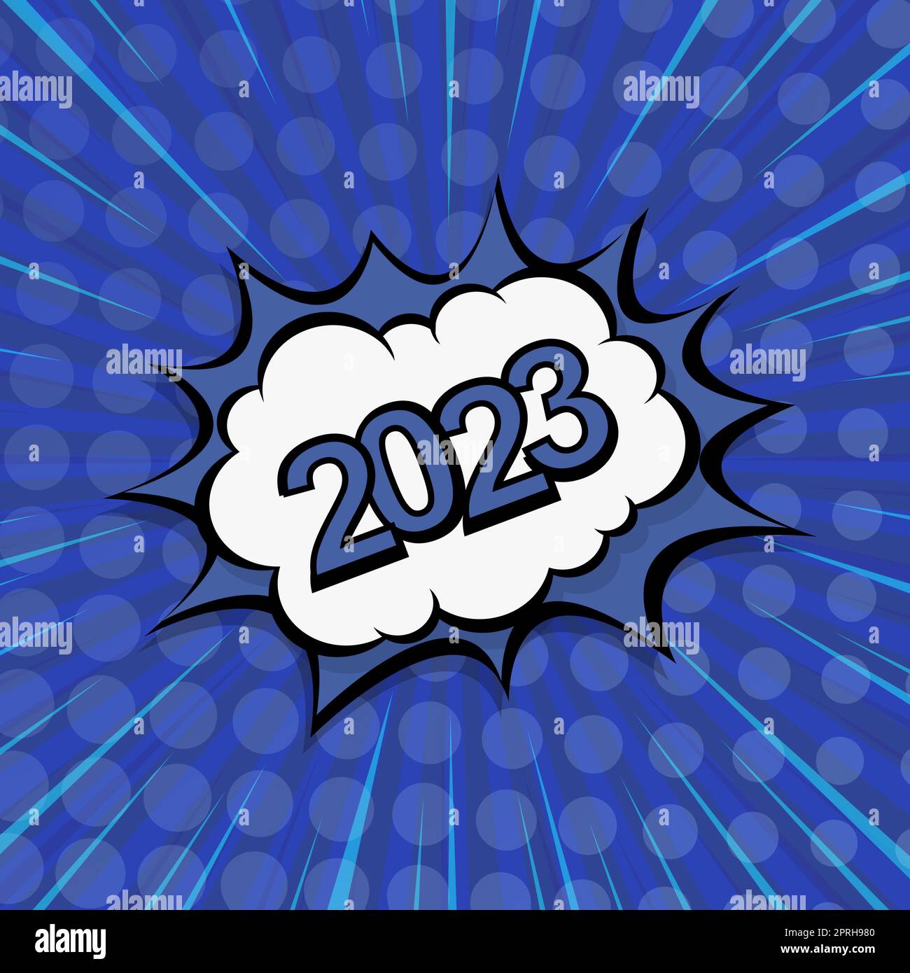 Colorful Web Template Comic Zoom New Year 2023 - Vector illustration ...