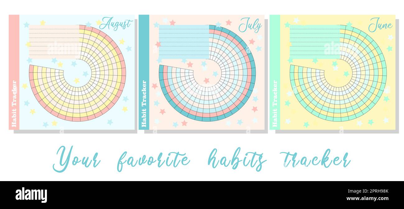 Habit tracker is empty. Bullet magazine template. Monthly planner ...