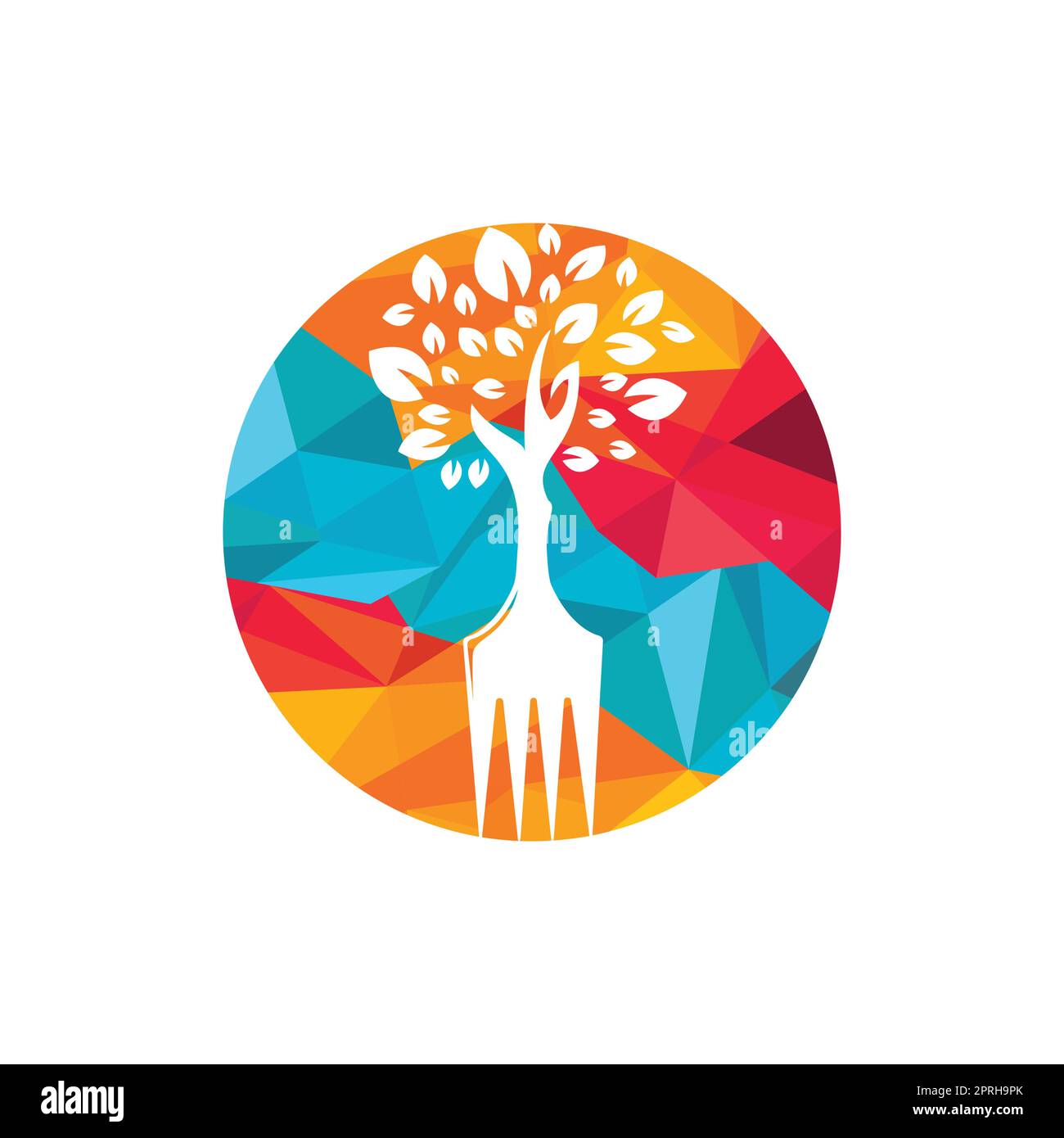 Fork tree vector logo design. Restaurant and farming logo concept Stock ...